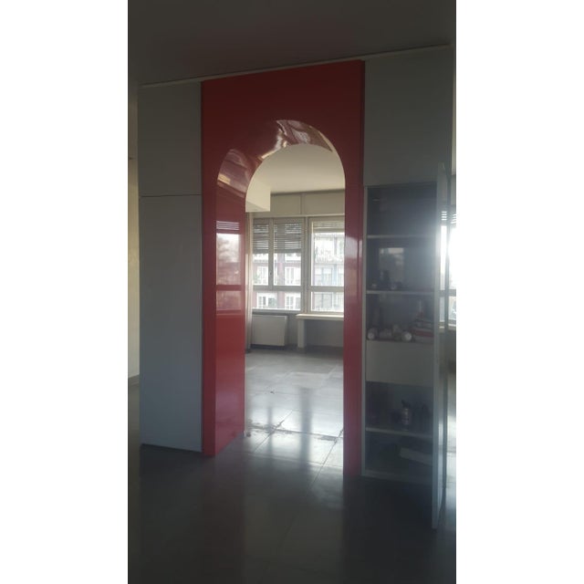Arched Wardrobes in Red and White Lacquer by Ambrogio Tresoldi and ...
