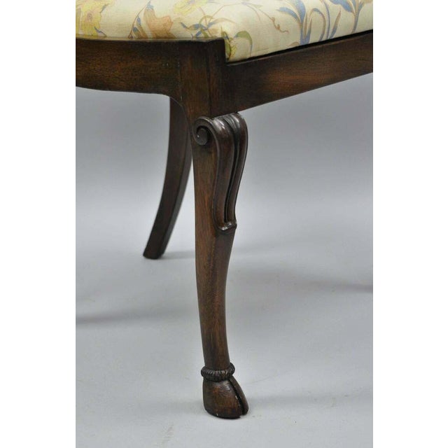Early 20th Century Mahogany Hoof Foot Regency Style Klismos Saber Leg