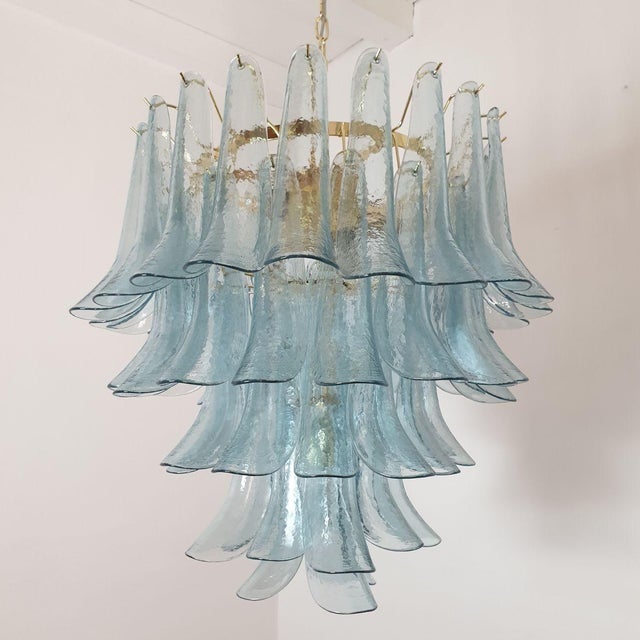 Light Blue Murano Glass Chandelier | Chairish