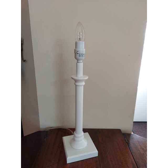 Ruffled Denim Eyelet Lace Table Lamp With Dove Finial | Chairish