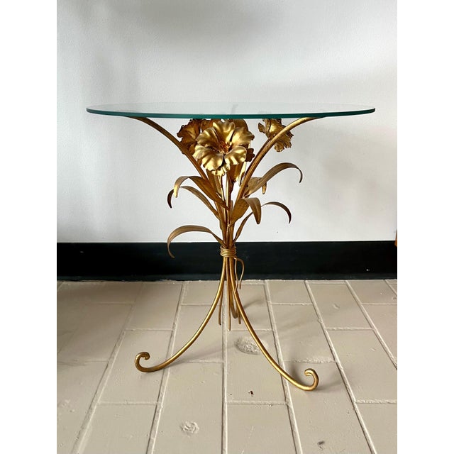 1960s Vintage Hollywood Regency Hans Kogl Style Gold Gilt Side Table ...