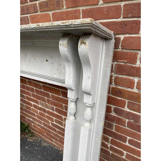 Antique Distressed Pine Fireplace Mantel | Chairish