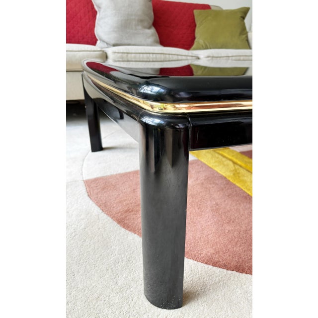 Vintage 1980s Postmodern Black Lacquer Coffee Table | Chairish