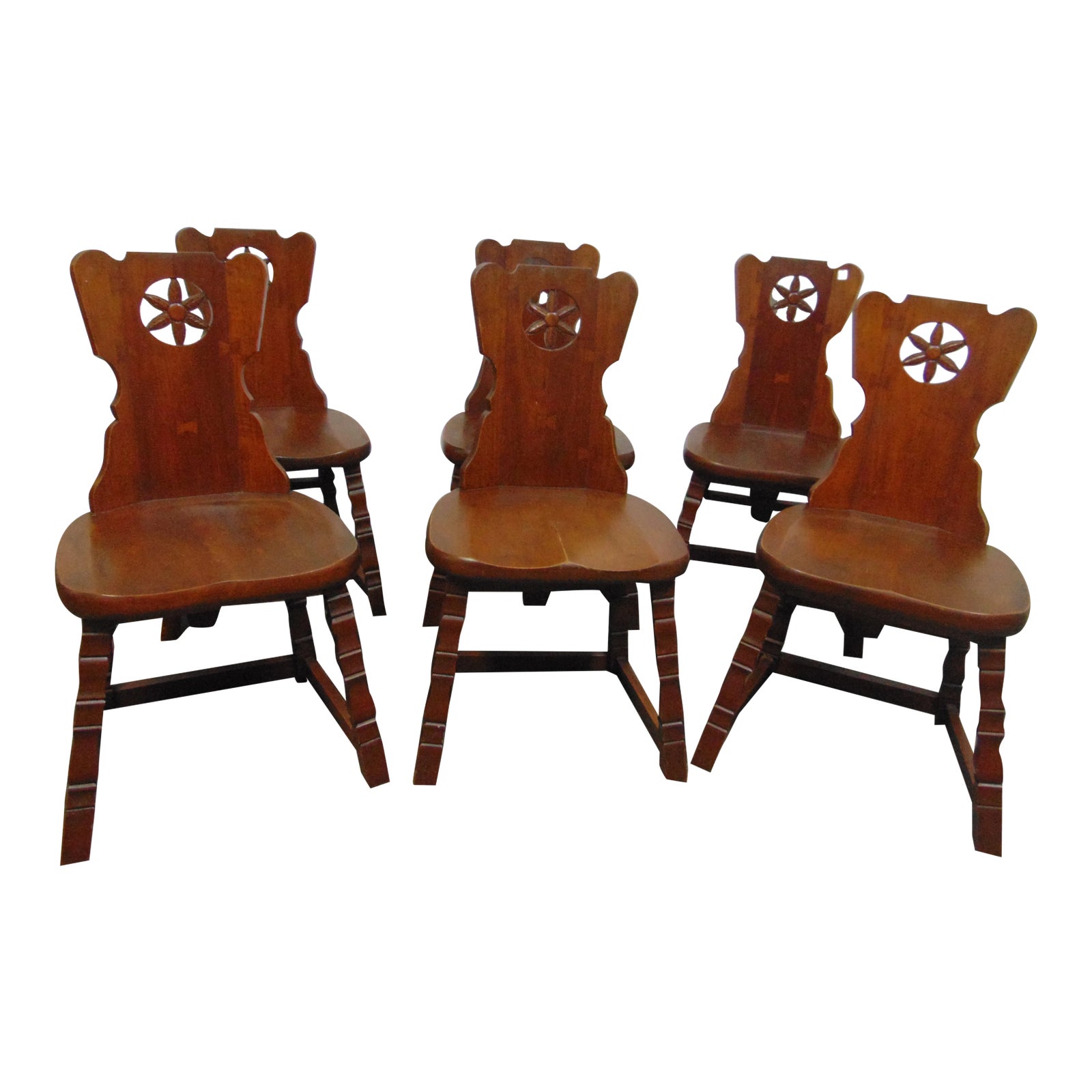 Amana Society Arts & Craft Walnut Dining Chairs - Set of 6 | Chairish