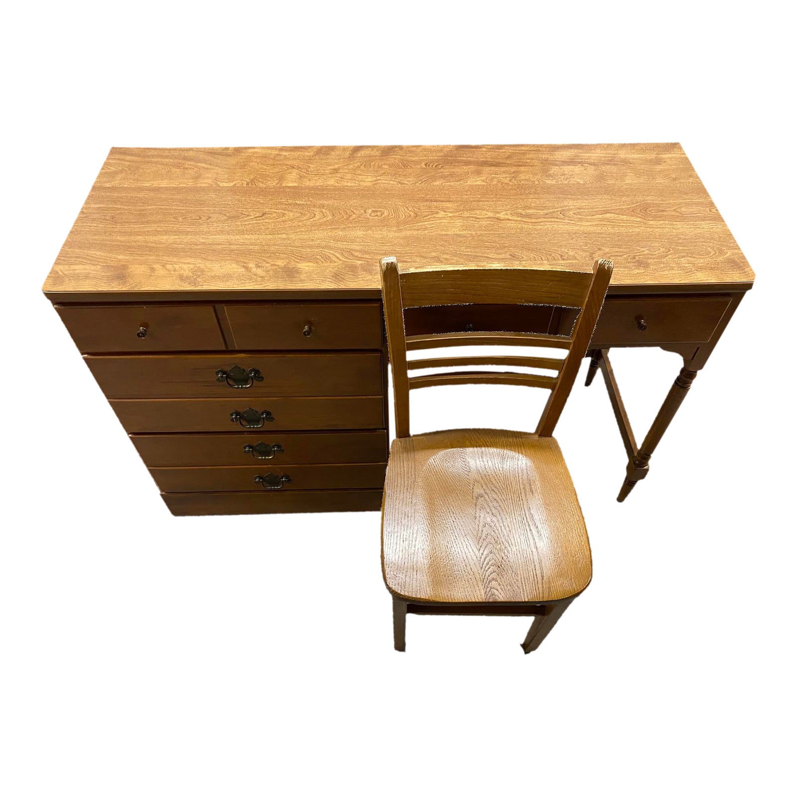Ethan Allen Heirloom Nutmeg Maple Student Writing Desk With Chair - Set ...