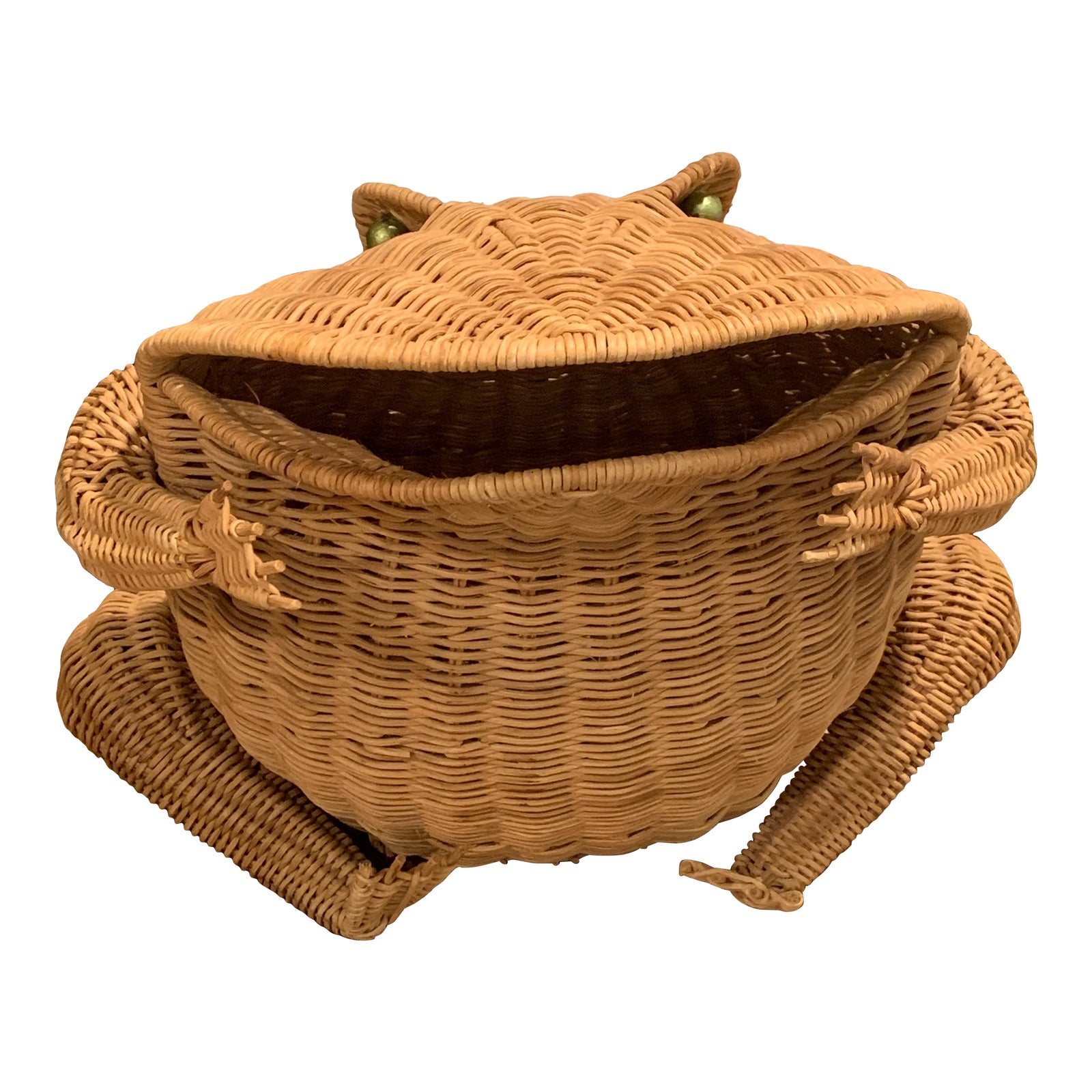 Vintage Wicker Frog Basket | Chairish