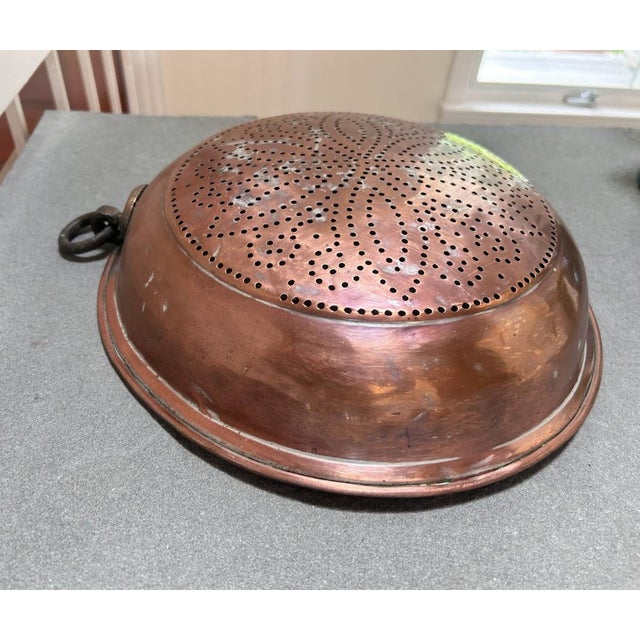 Mid 20th Century Vintage Large Copper Sieve | Chairish