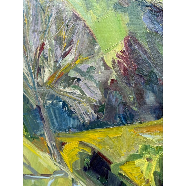 Landscape Verdant Rolling Hills Impasto Oil on Canvas Hartman | Chairish