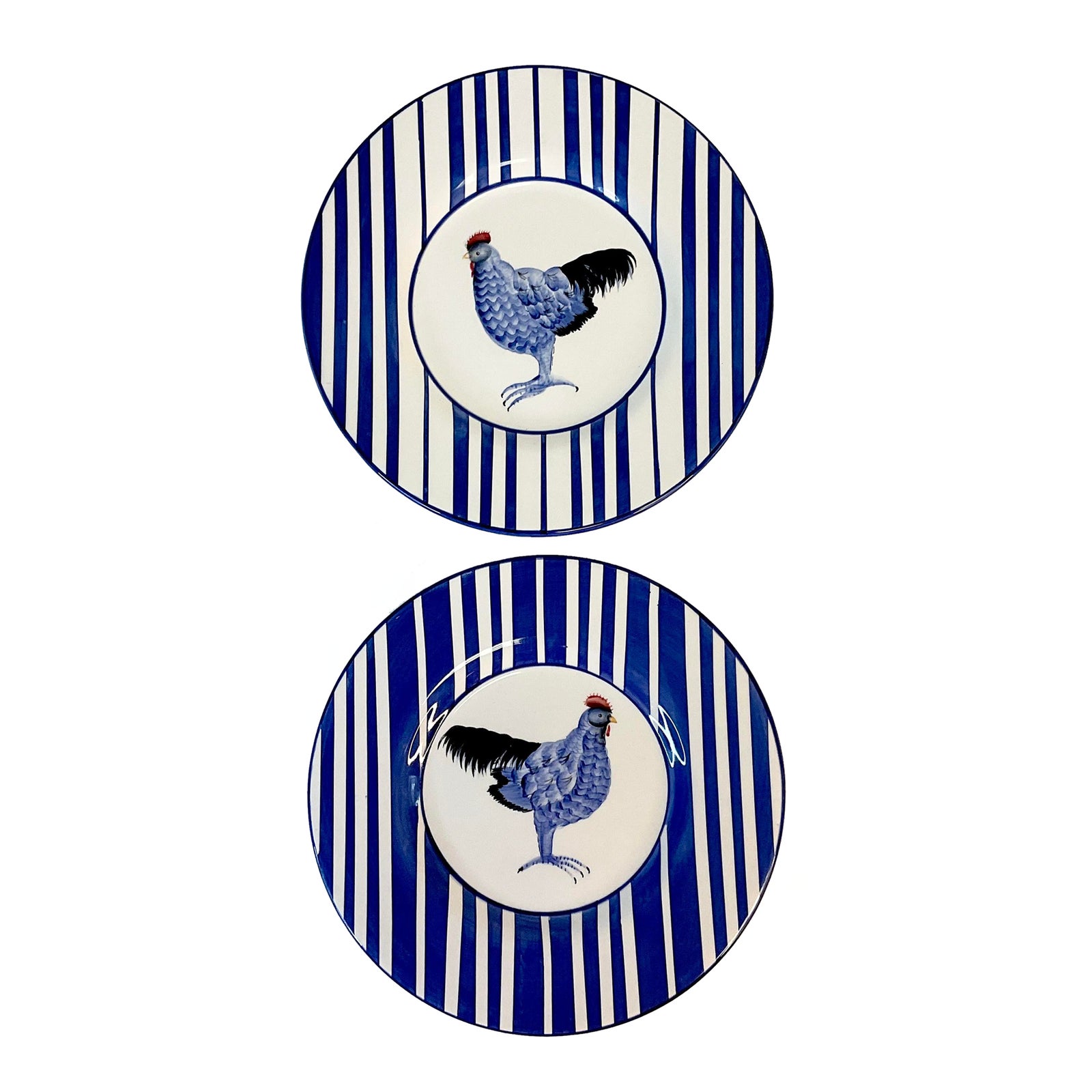 1980s Vintage Arts & Crafts Shabby Chic Farmhouse Chicken Plates - Set ...