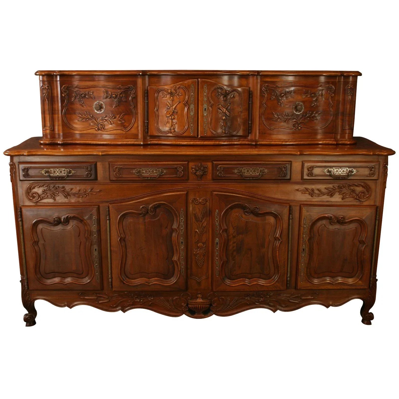 Vintage French Country Walnut Sideboard | Chairish