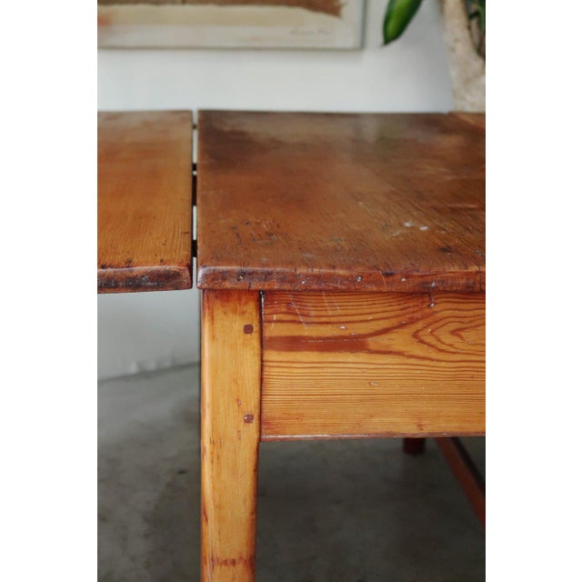Mid 20th Century Antique Rustic Pine Drop Leaf Cottage Dining Table ...