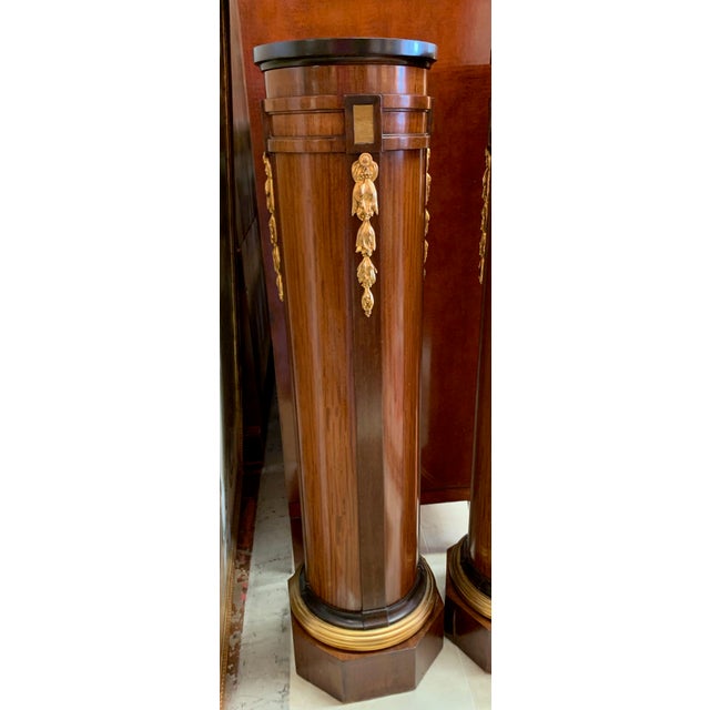 Early 20th Century French Walnut Neo-Classical Pedestals -A Pair | Chairish