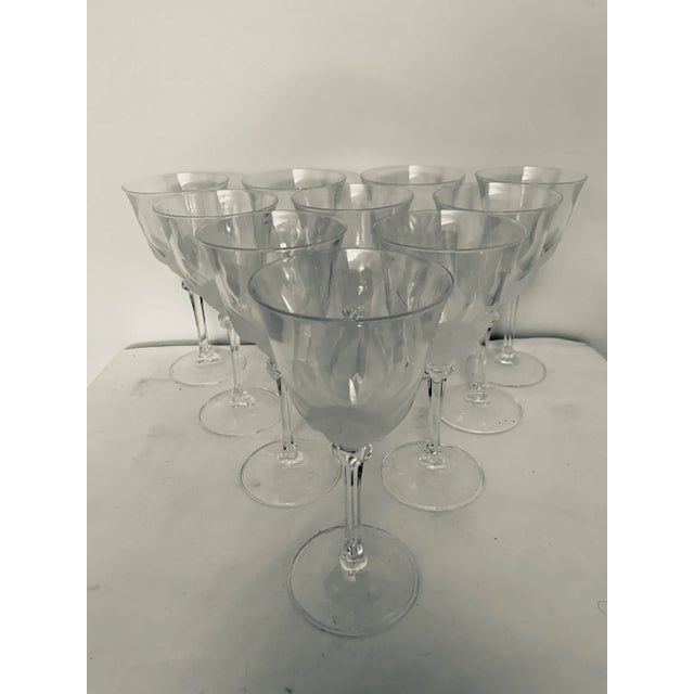 J G Durand ‘Florence‘ Crystal Wine Glasses - Set of 10 | Chairish