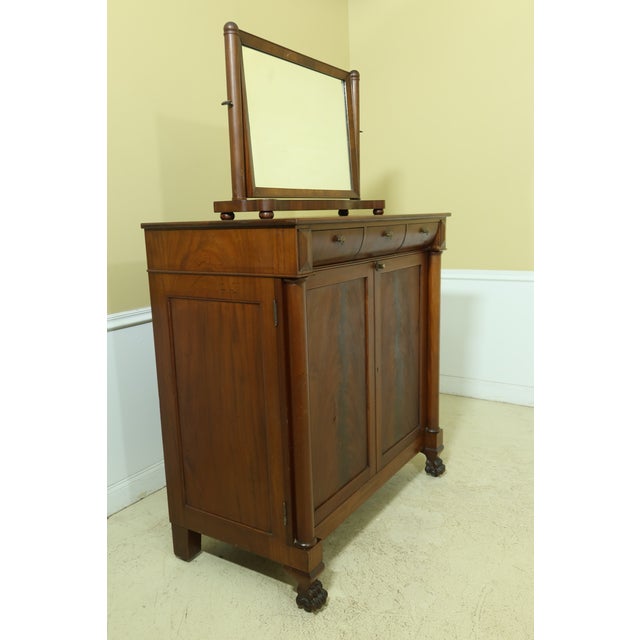 Antique American Empire Chifferobe W. Mirror | Chairish