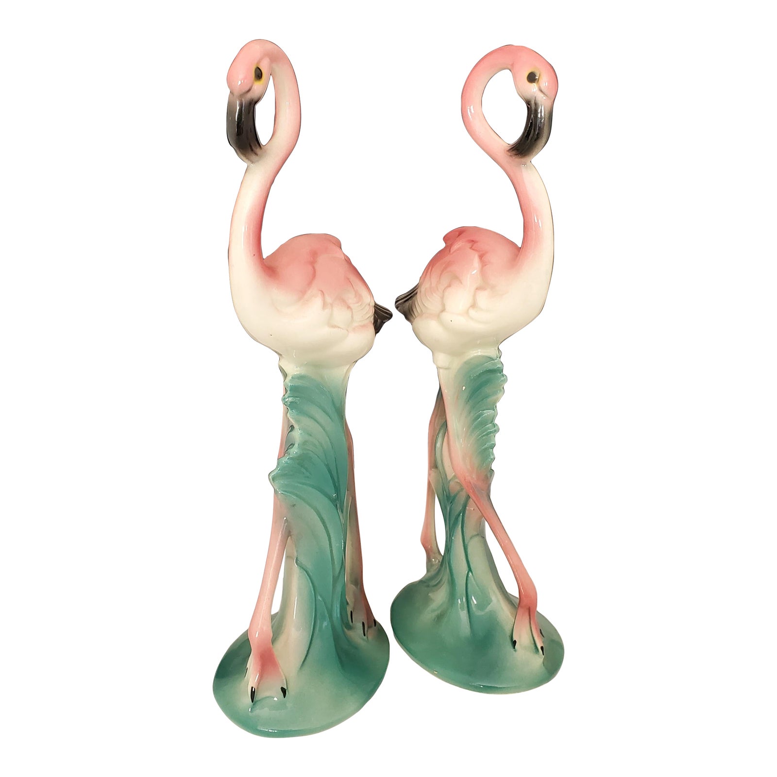 Pair of Early 20th Century Pink Flamingos by Maddux | Chairish