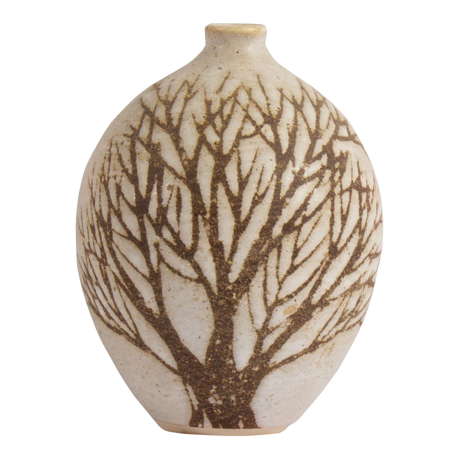 Andersen Design Ceramic Vase With Tree Design | Chairish