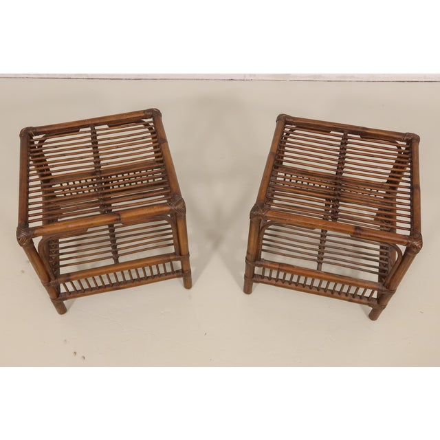 Pair Panama Jack Rattan Caribbean Style End Tables | Chairish