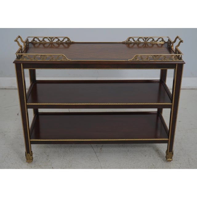 Henredon French Louis XVI Brass Trim Serving Cart | Chairish