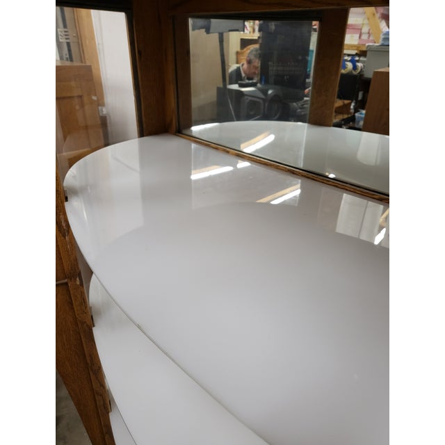 Early 20th Century Antique Curved Glass Lion Head Display Cabinet With ...