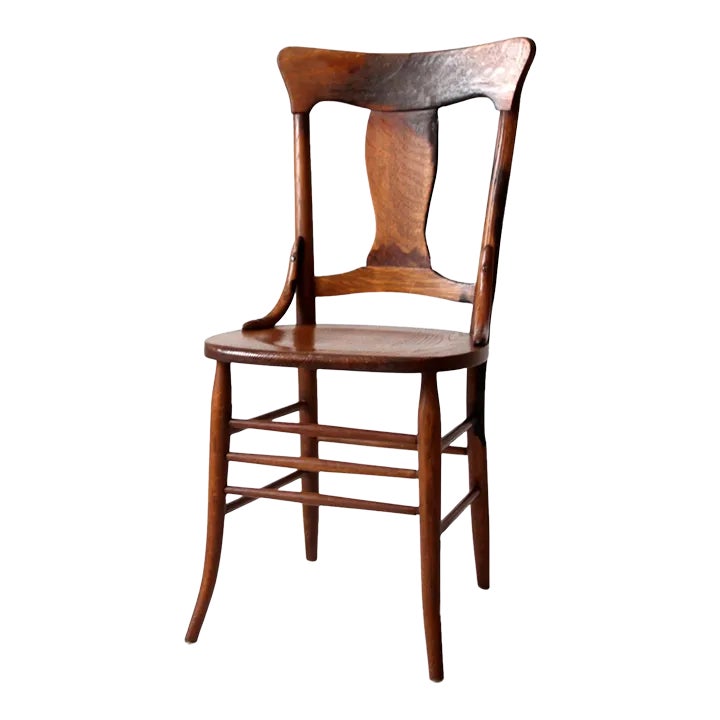 Antique Splat Back Dining Chair | Chairish