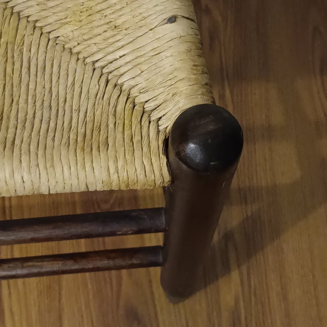 Mid 20th Century Vintage Ladder Back Chair With Rush Seat Comes With ...