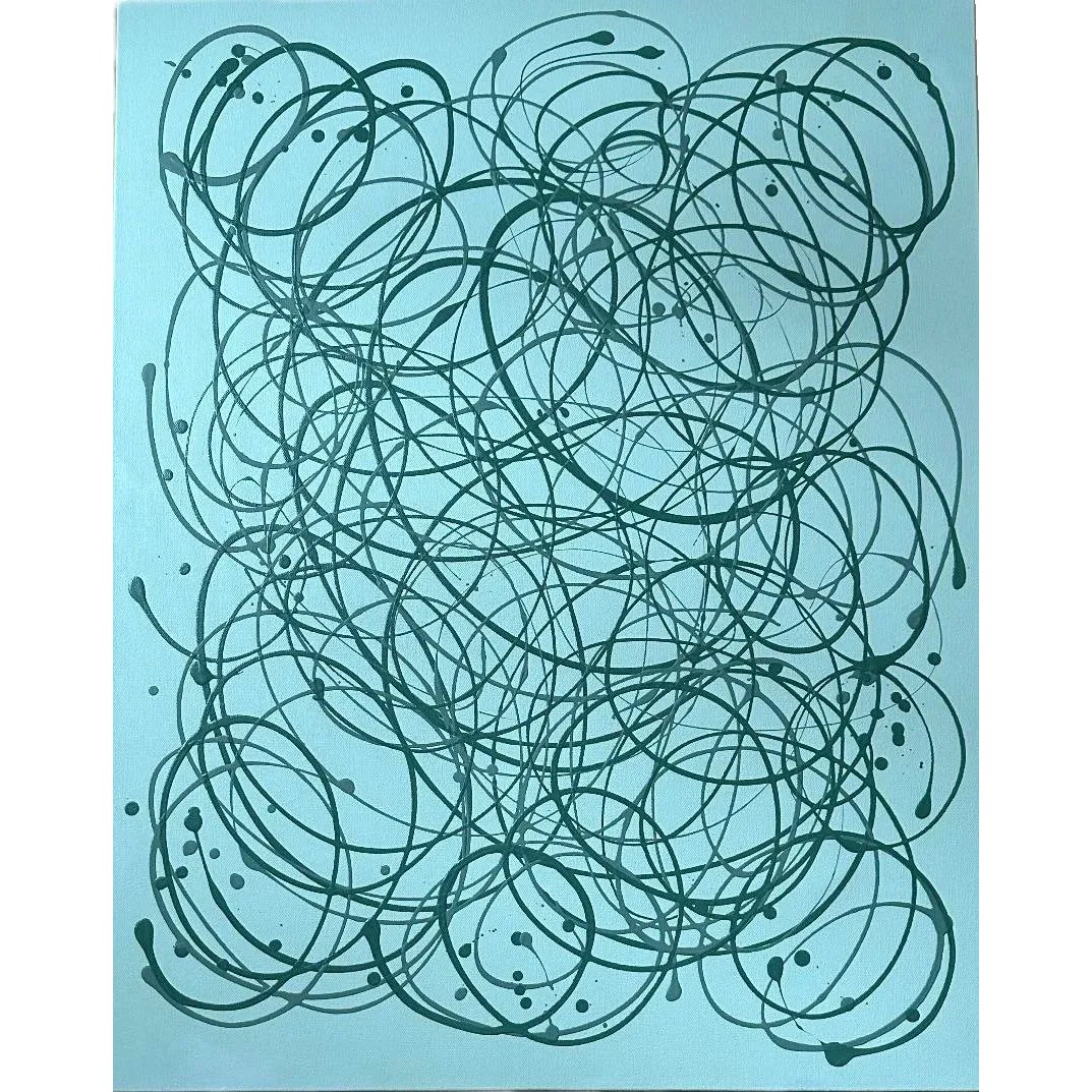 Erin Simon Original “Imperfections” “Green on Green” Abstract Painting ...