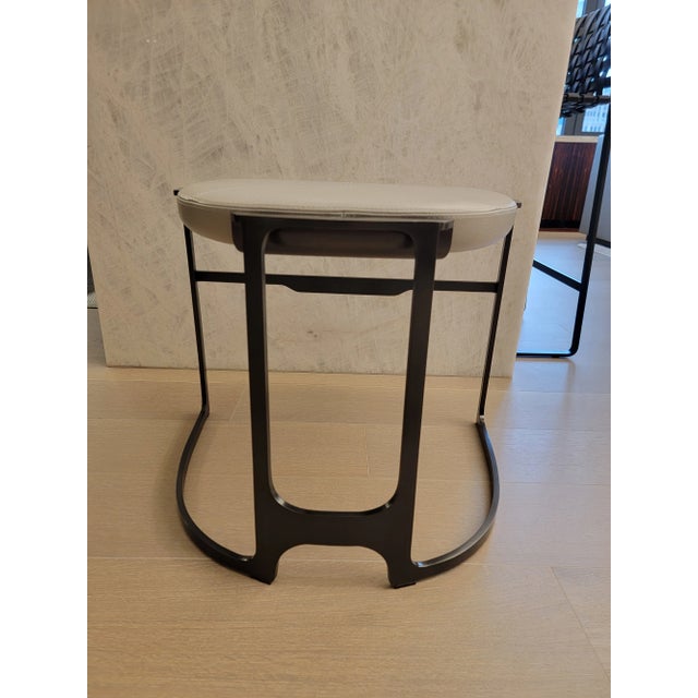 Caste Design Volt Stool in Leather and Darkened Bronze for Holly Hunt ...
