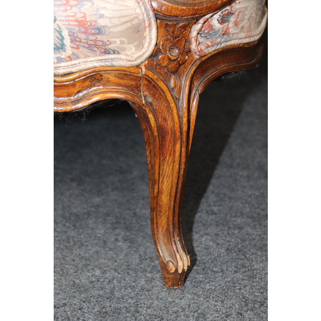 Fine Quality Carved Walnut French Louis XV Canape Settee With Peacock ...
