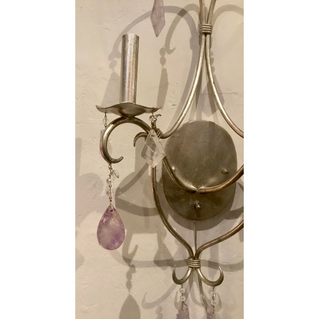 Currey & Co. Modern Boho Chic Rock Crystal Perrin Wall Sconces Pair ...