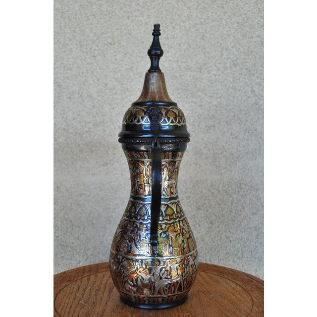 Middle Eastern Dallah Coffee Pot With Gold, Silver and Copper Overlay ...