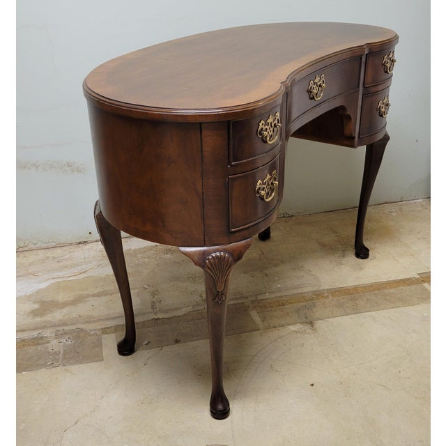 Henredon Mahogany Kidney Shaped Writing Desk | Chairish