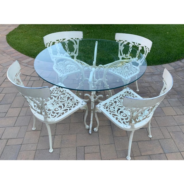 Vintage Arthur Court Style Dining Table & 4 Chairs | Chairish