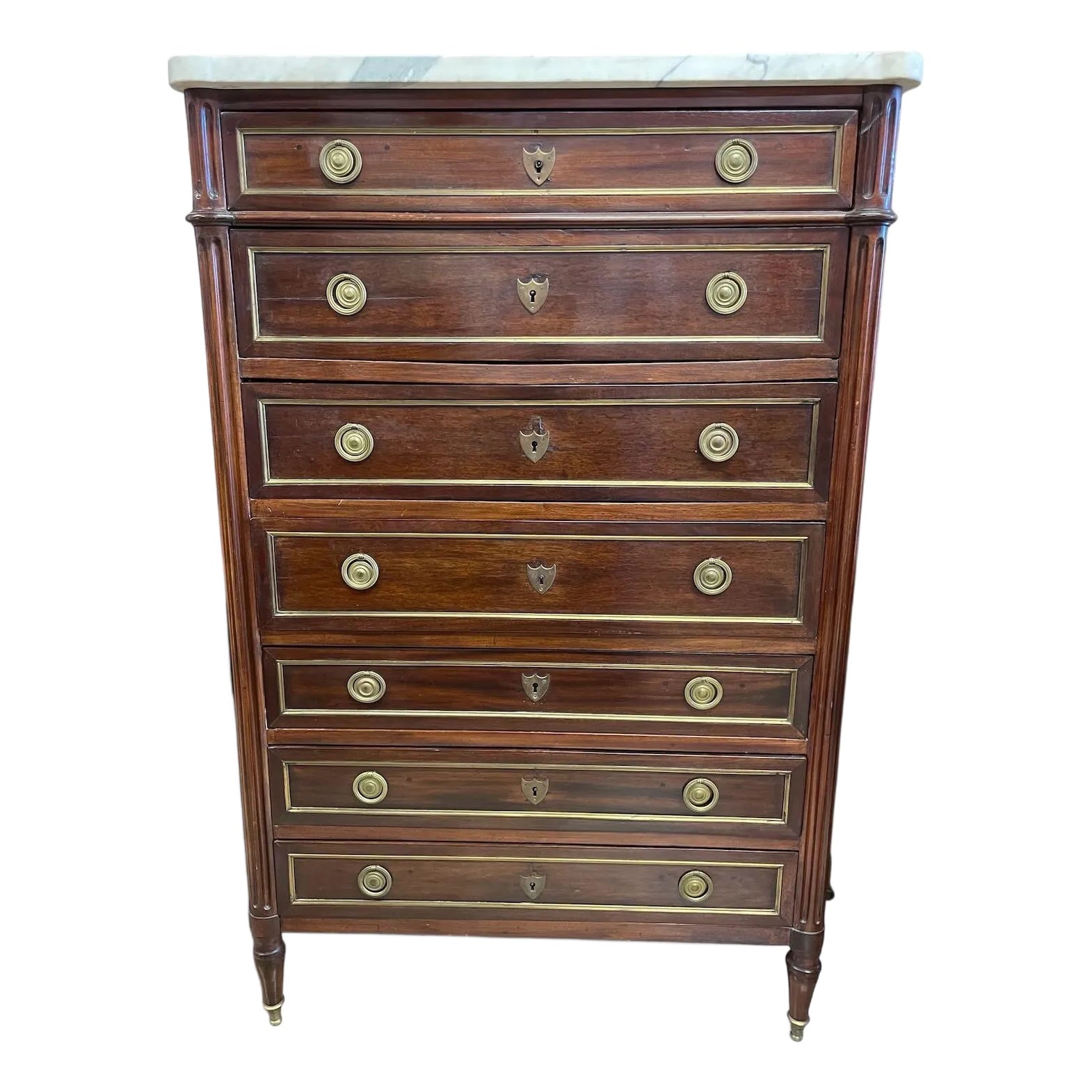 Antique French Semainier With Marble Top. Mid 19th C. | Chairish