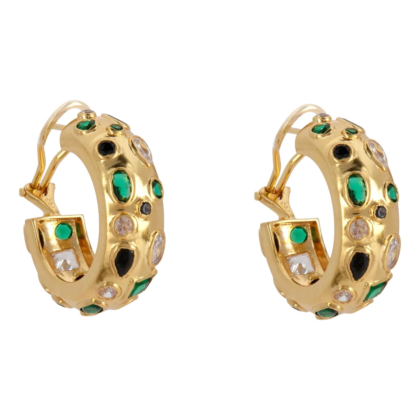 Fortuna Hoops (Black) (Pierced French Clip) | Chairish