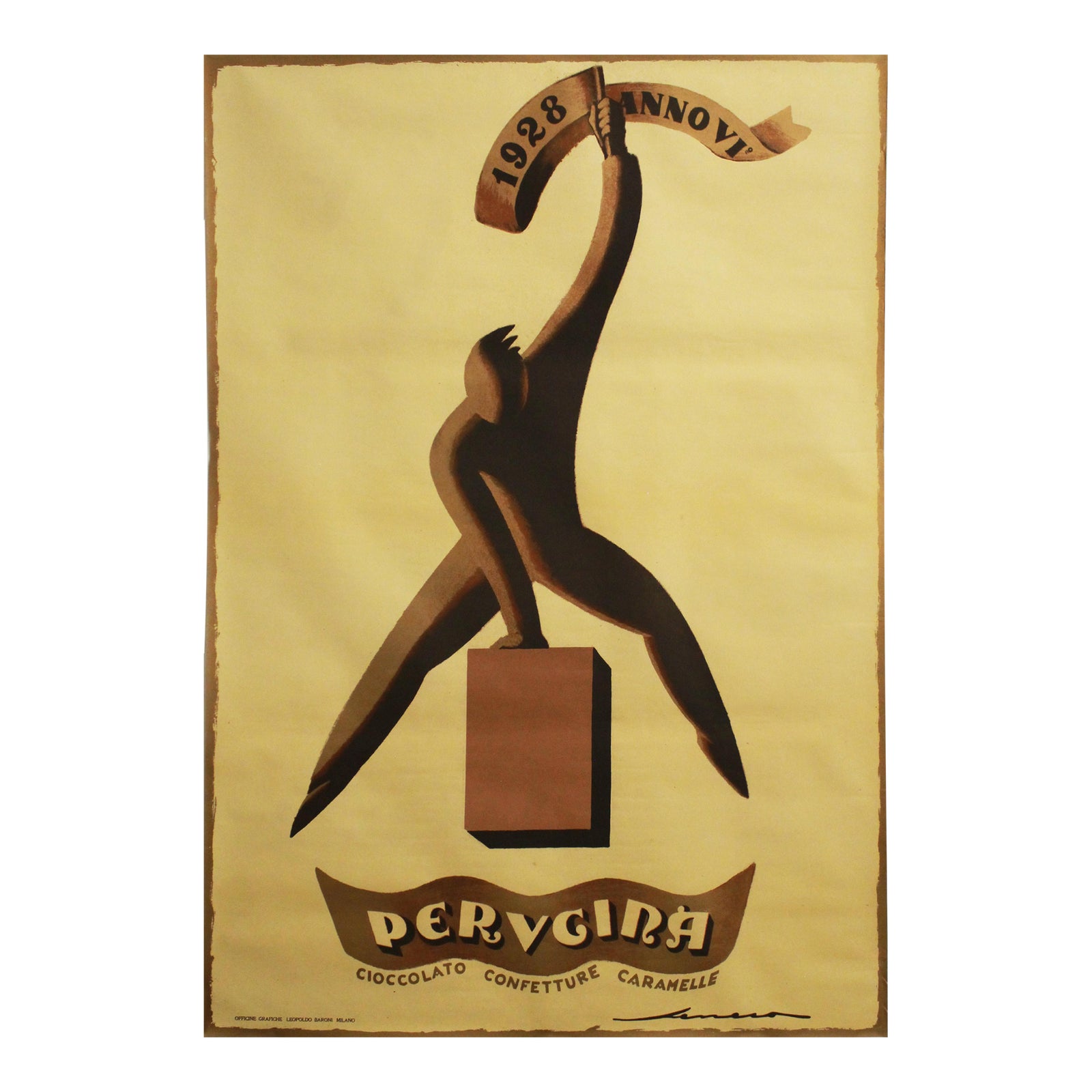 1928 Italian Art Deco Poster, Cioccolatini Perugina (1980's Re-Issue ...