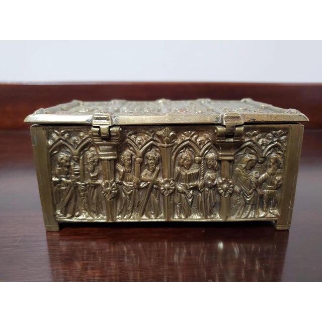 Late 19th Century Gothic Style Brass Box | Chairish