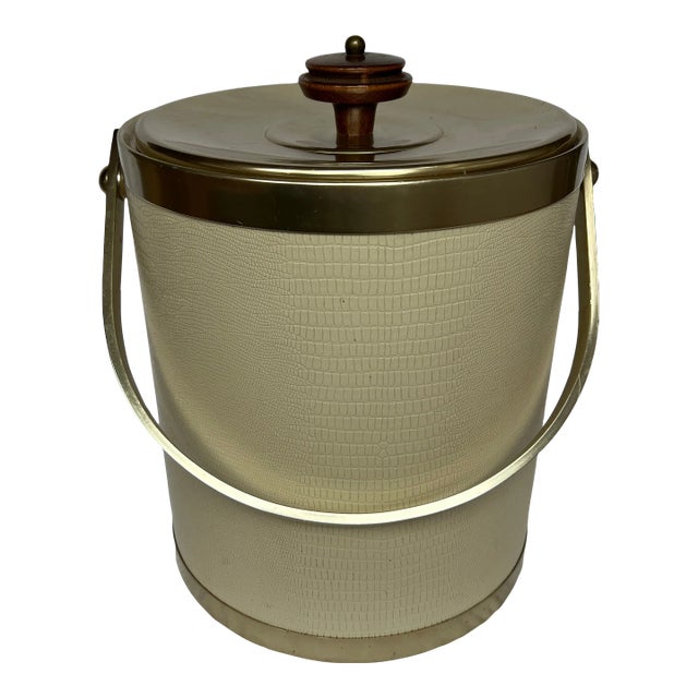 Mid 20th Century Vintage Faux Alligator Ice Bucket | Chairish