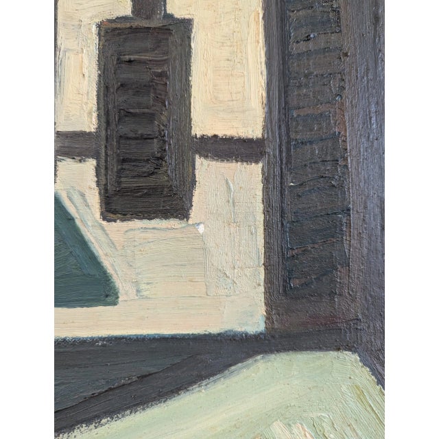 Mid-Century Modern 'Spaces Between' Vintage Original Interior Oil ...