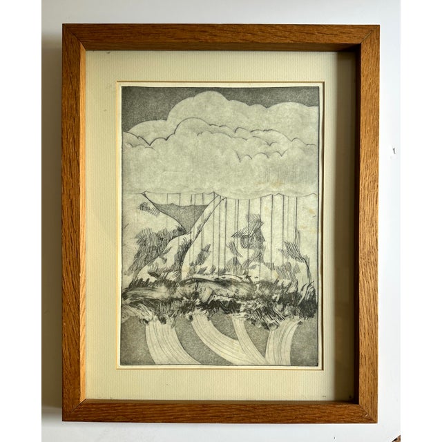 Vintage Oak Wood Framed Diptychs Original Prints of Etchings Depicting ...