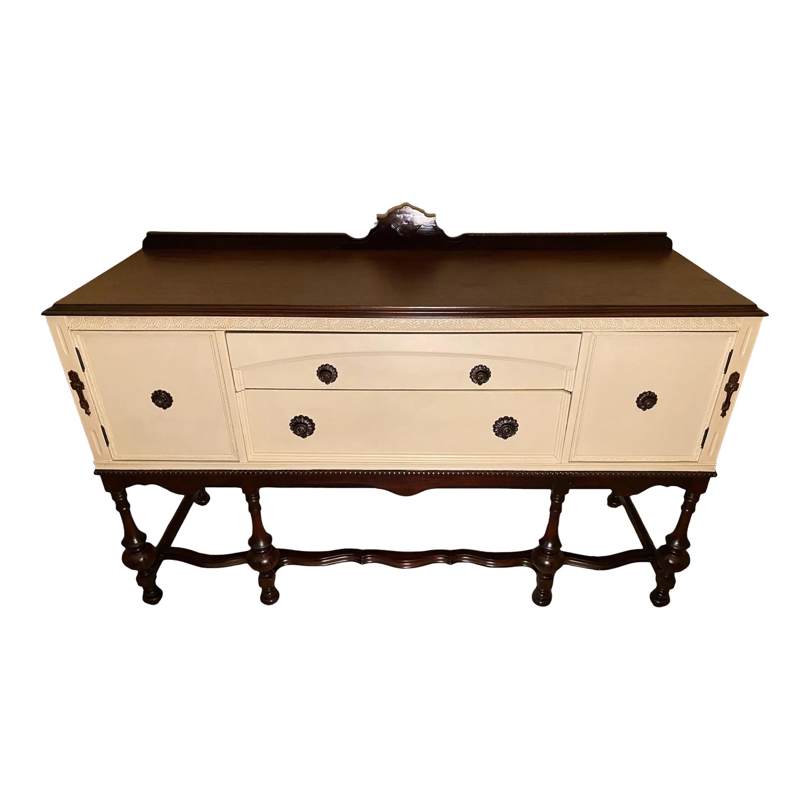 1930 Walnut Buffett / Sideboard With Two Drawers and Two Doors. | Chairish