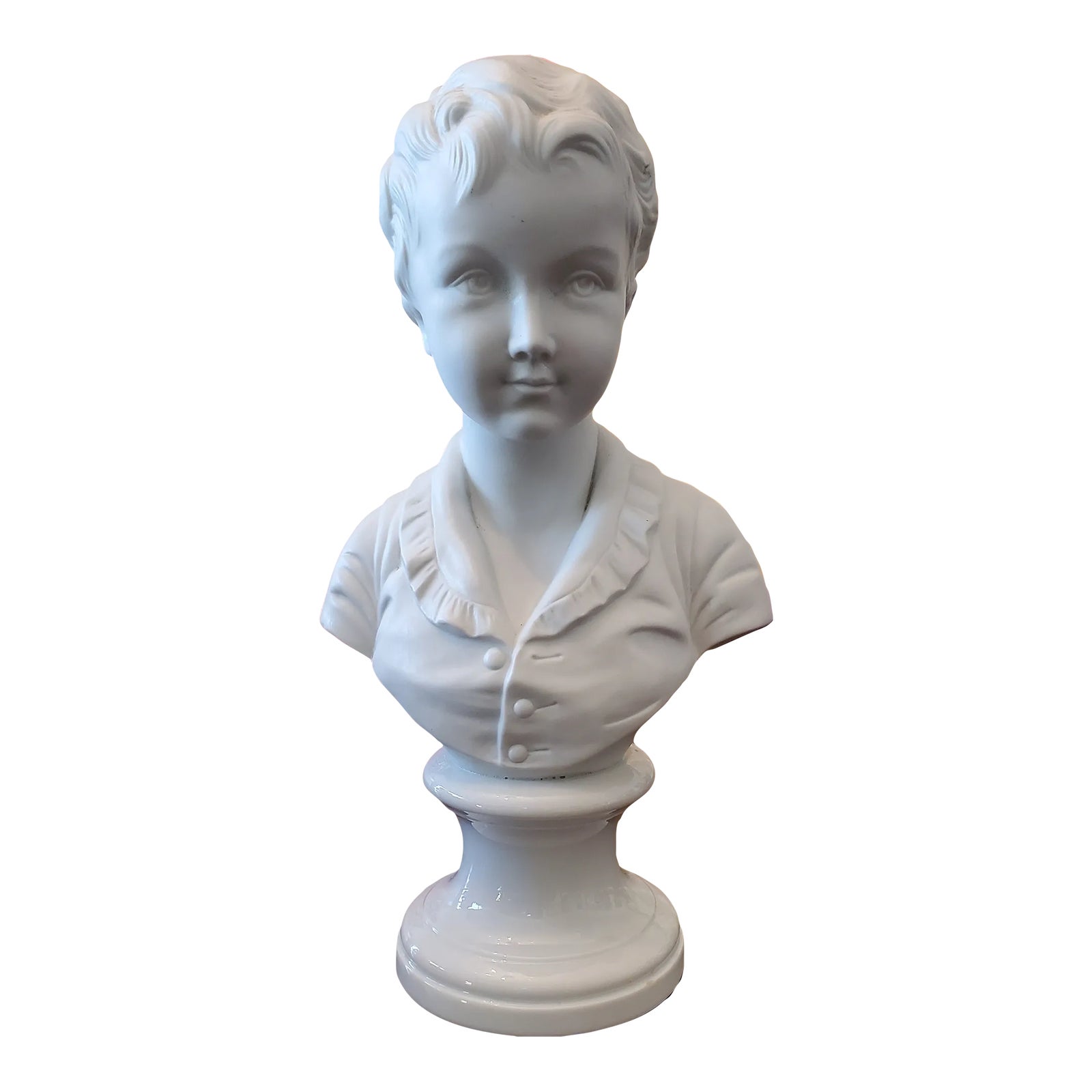 Antique Porcelain Bust Sculpture Life Like | Chairish