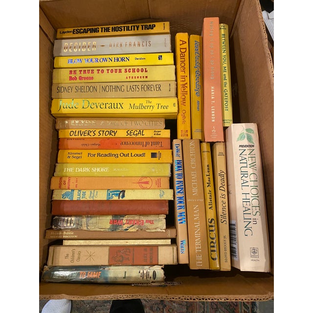 Vintage Late 20th Century Yellow Books - Set of 50 | Chairish