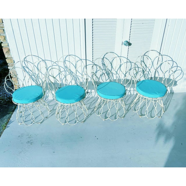 Vintage Metal Loop Patio Chairs - Set of Four | Chairish