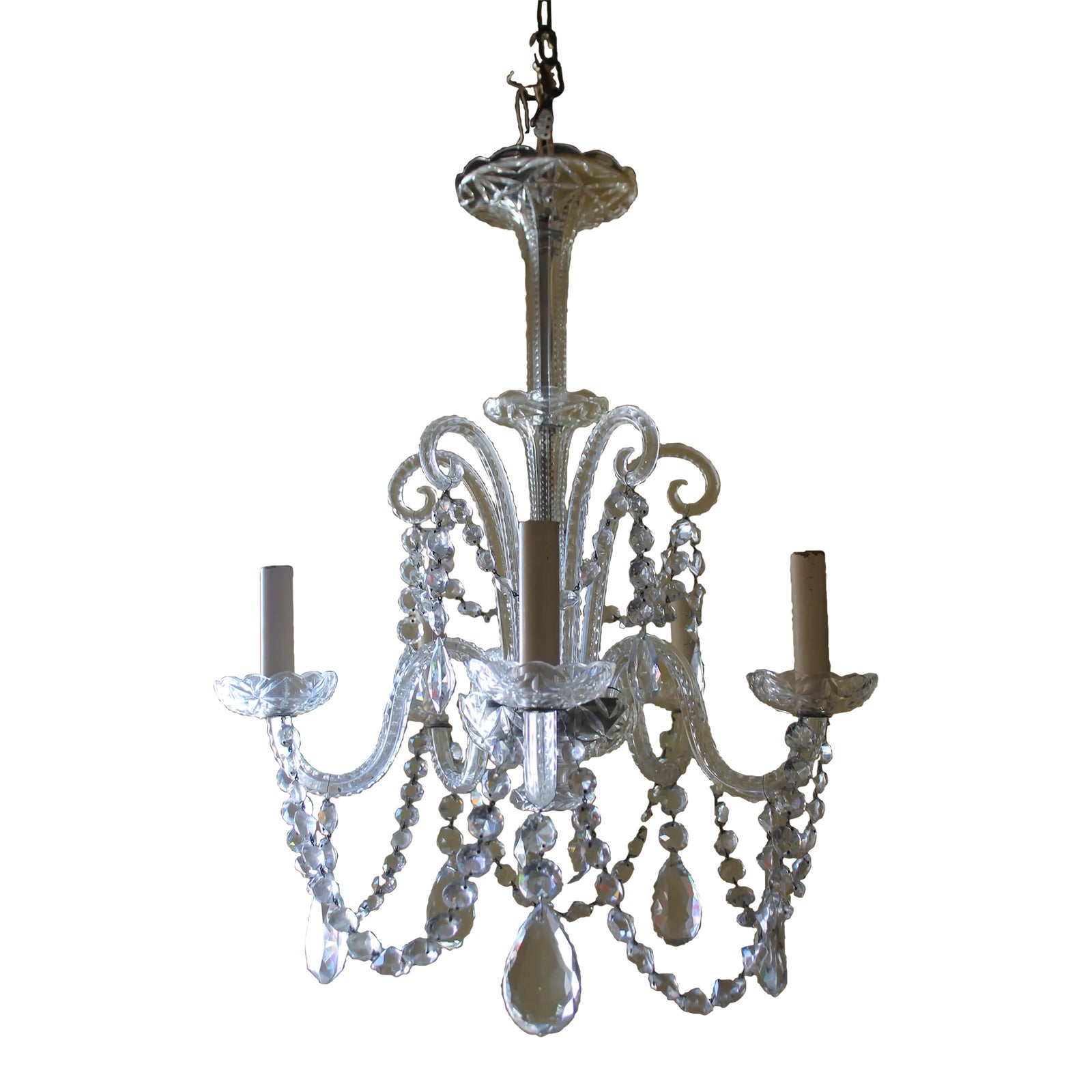 C1900 Antique Anglo Irish Traditional Cut Leaded Crystal Chandelier ...