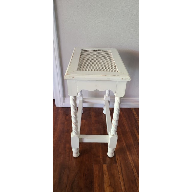 1970s Mid-Century Small White Painted Side Table | Chairish