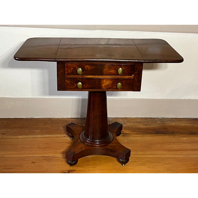 Nineteenth Century American Empire Mahogany Work Table | Chairish