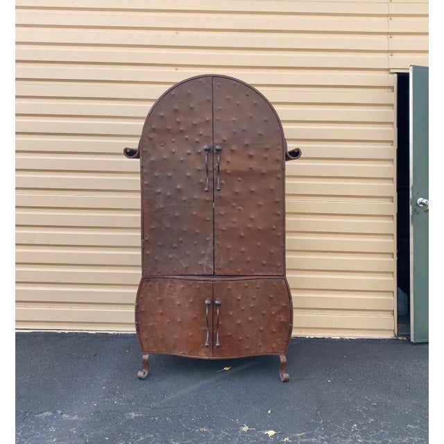 Monumental Handcrafted Dimpled Steel Armoire (Mexico) | Chairish