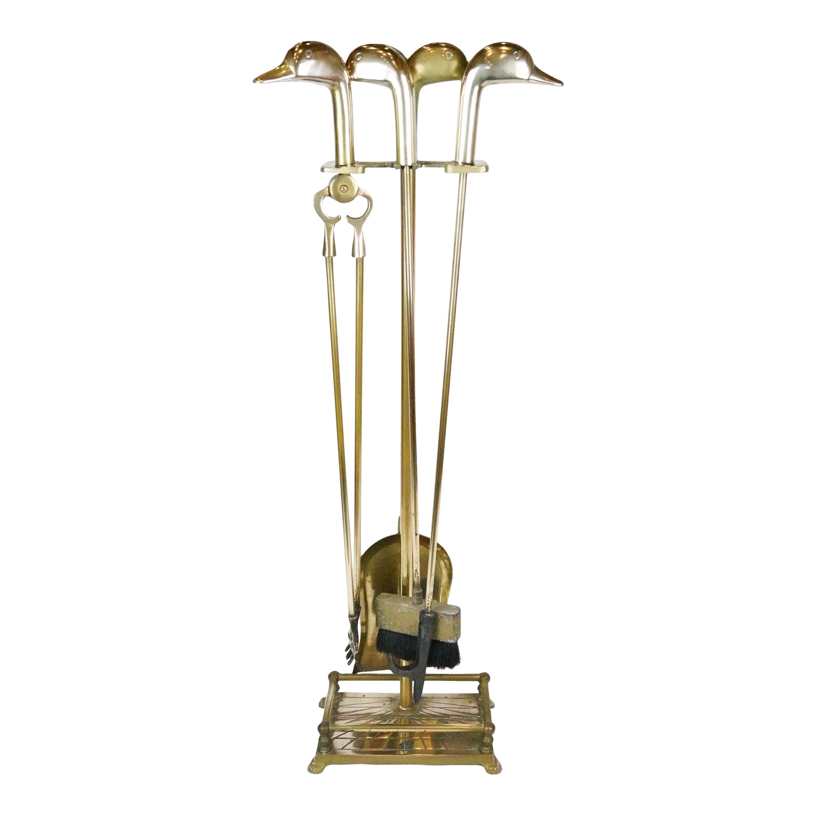 Solid Brass Vintage French Maison Jansen Duck Fireplace Tools 1950s ...