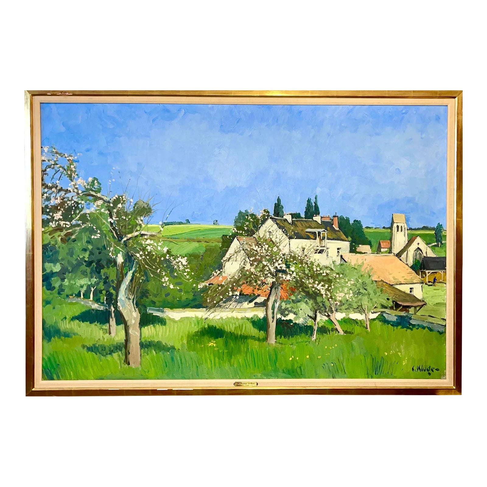 Mid 20th Century Modernist Fauvist French Countryside Landscape Oil ...