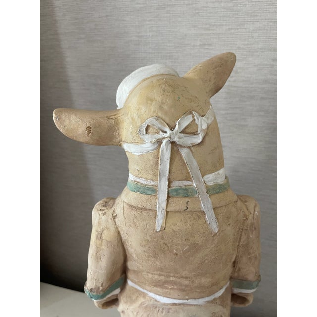 1970s Vintage Terracota Butcher Pig Sign Statue | Chairish